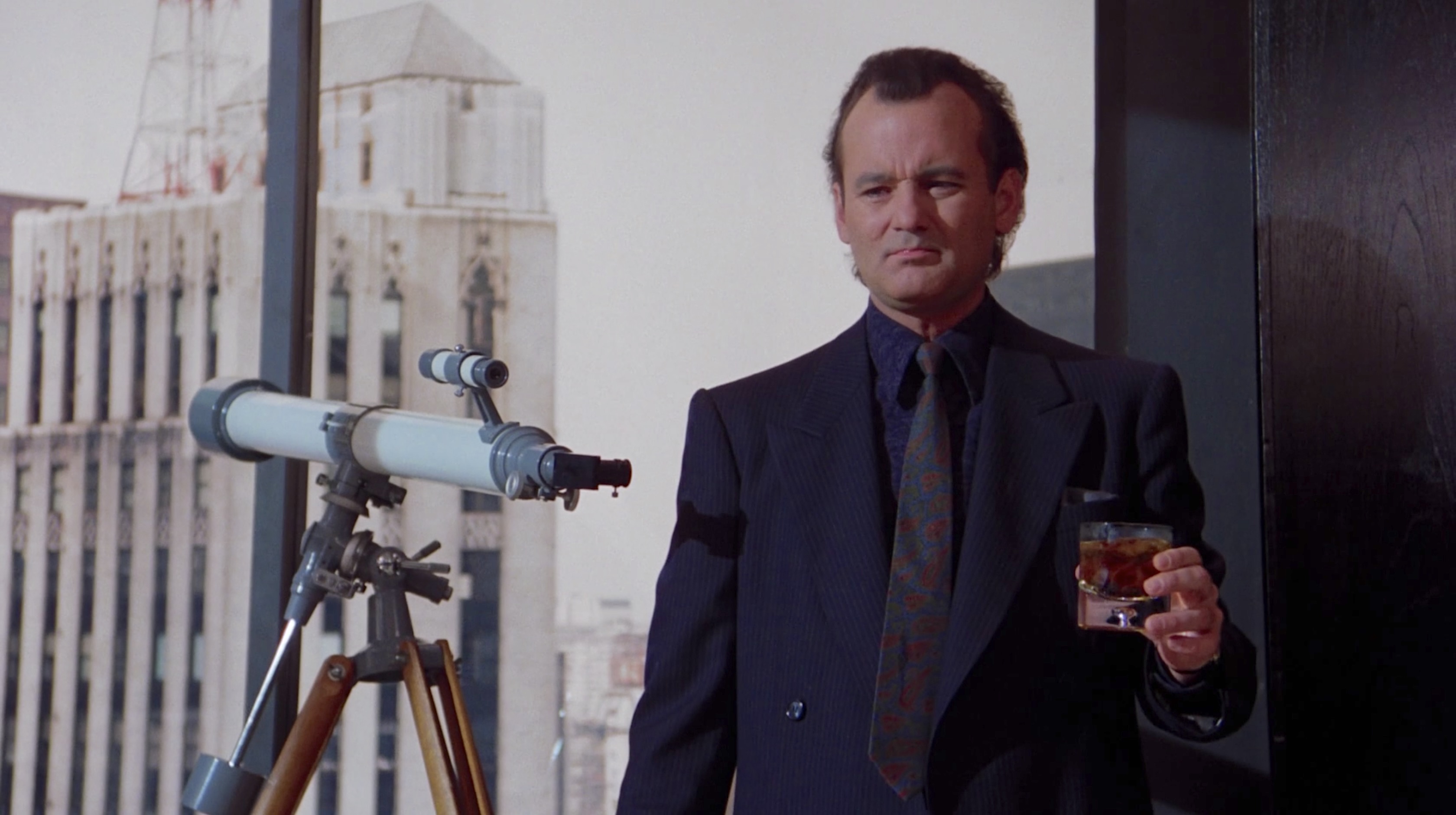 Scrooged: Bill Murray's Navy Pinstripe Suit » BAMF Style