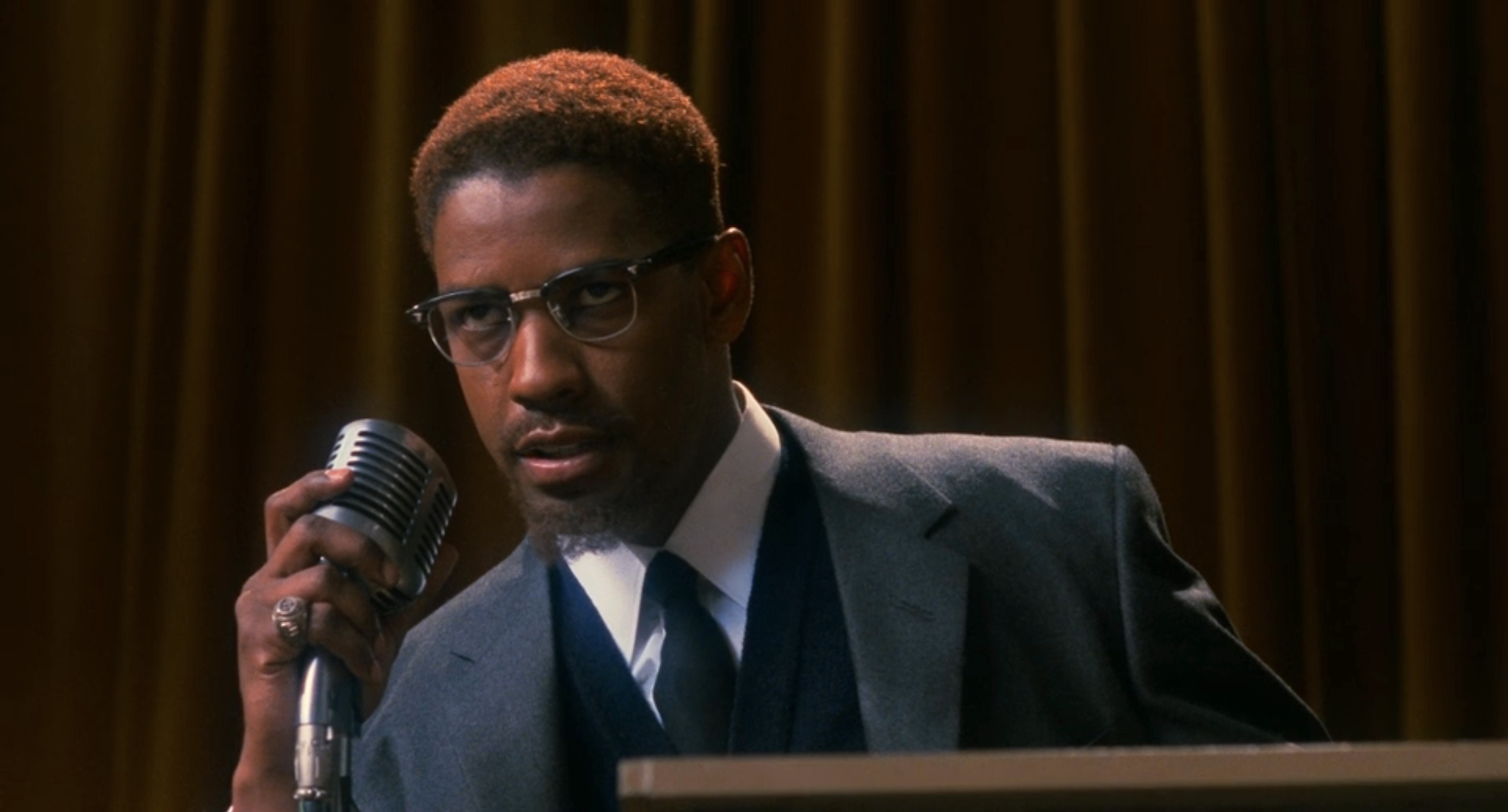 Denzel Washington as Malcolm X: Gray Suit and Astrakhan Hat for the ...